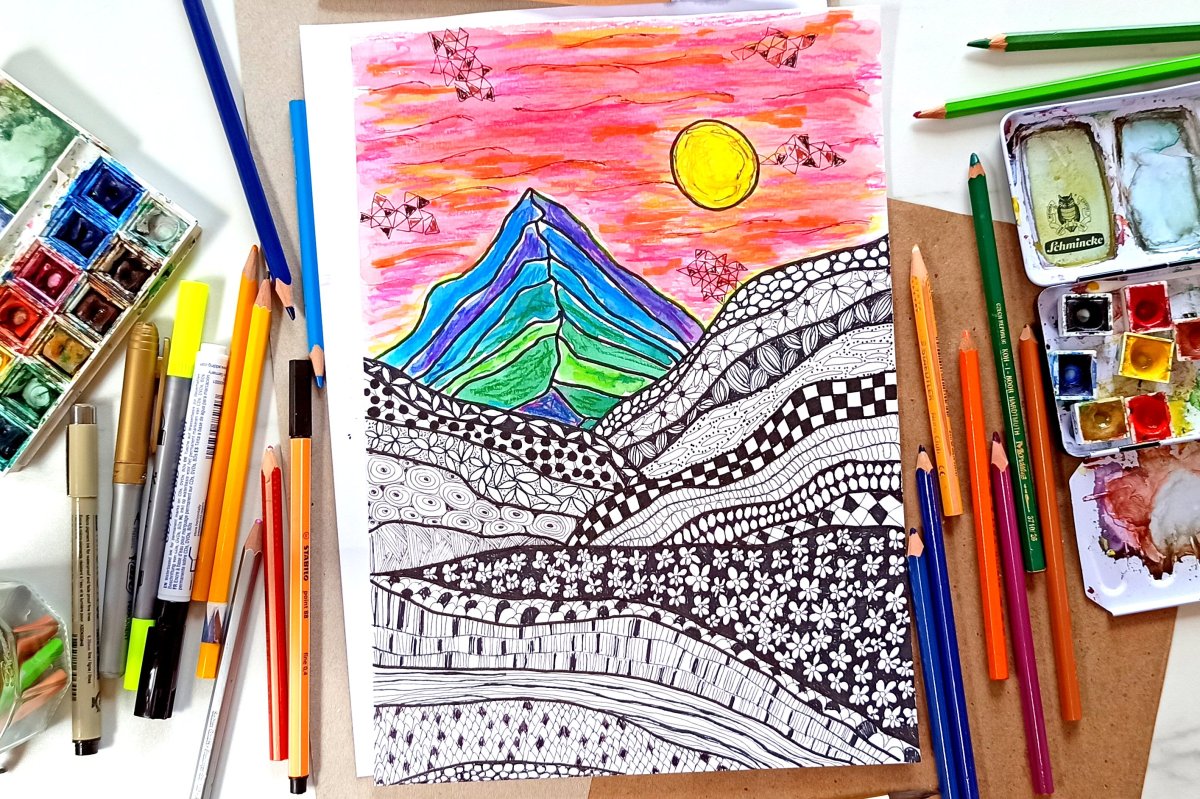 Zentangle / Paisaje de Montaña – RanitasArt