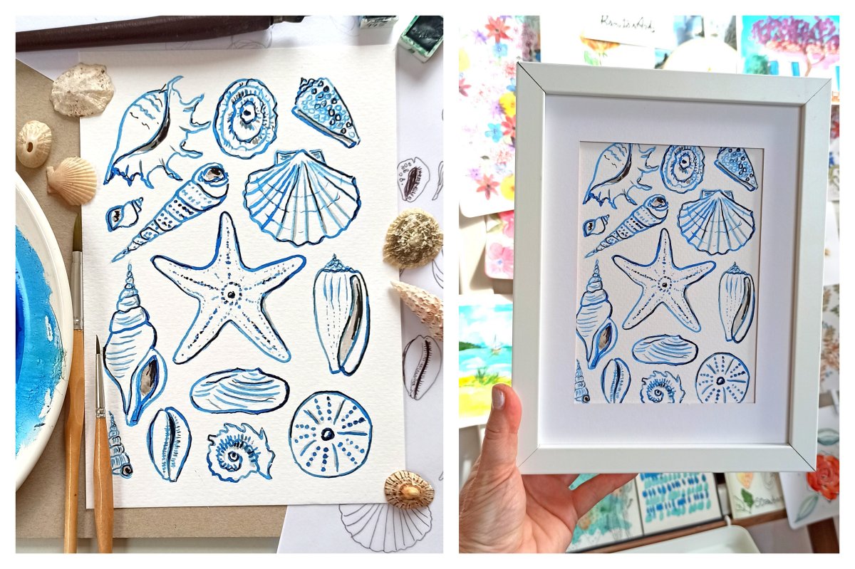 Lámina de caracoles / Shells print – RanitasArt
